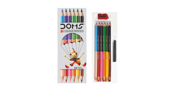 Buy Doms Bi Colour 2 in 1 Long Colour Pencils 12 Shades online ...